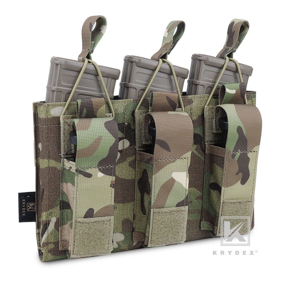 KRYDEX Triple Open Top 5.56 & Pistol 9mm Magazine Pouch Mag Hold ...